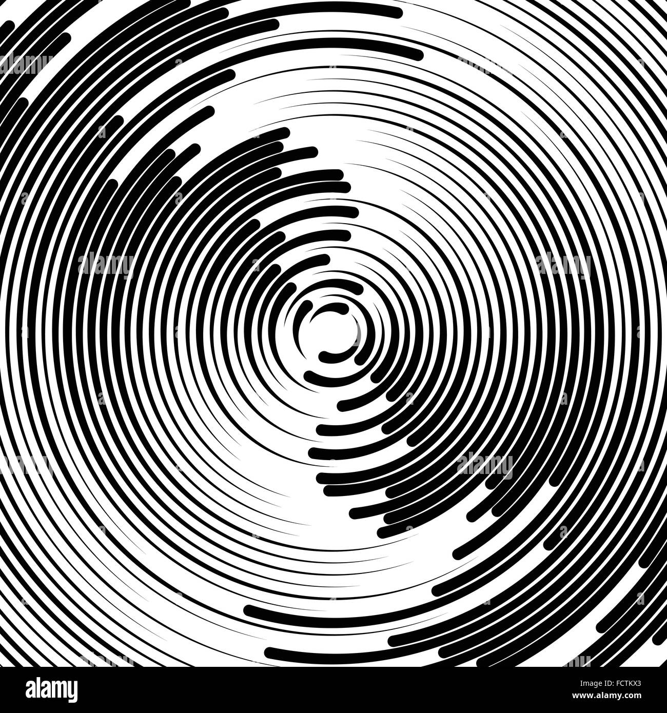 Concentric circles abstract element. Radiating, radial circles, ripple ...
