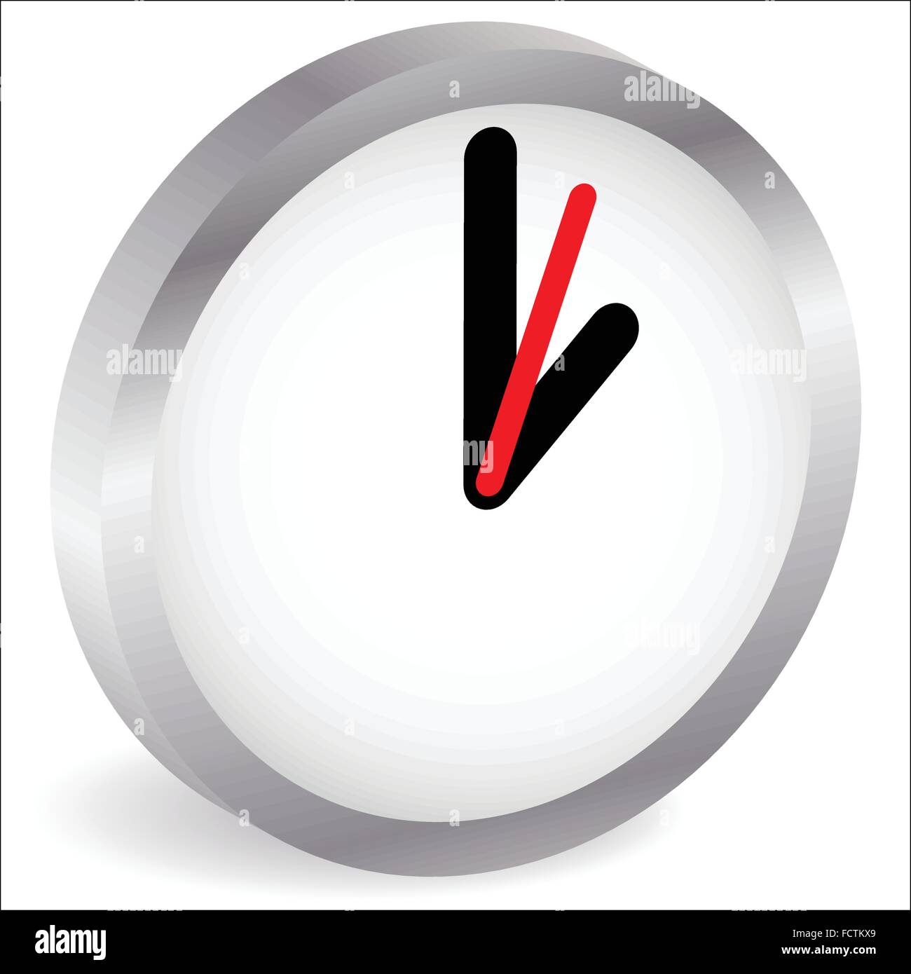 Metallic, 3d wall clock, clock icon. Vector Stock Vector Image & Art ...
