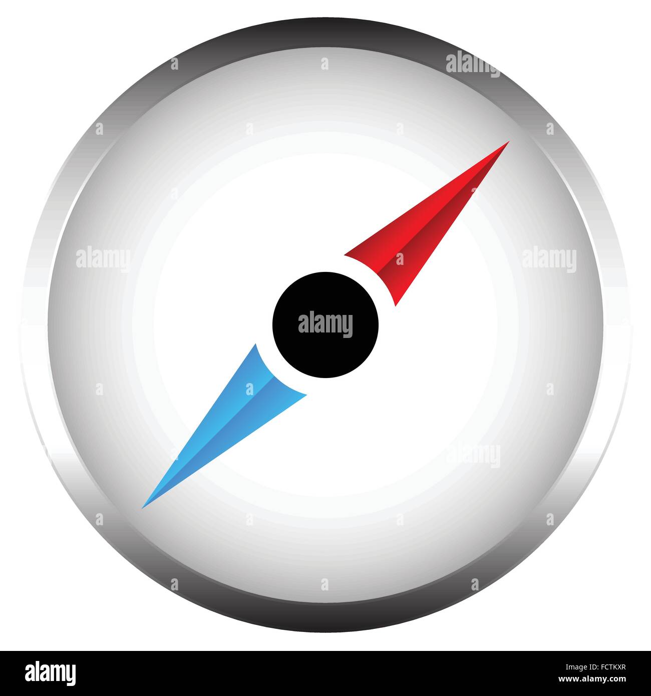 Compass with metallic border. Compass vector icon isolated on white ...