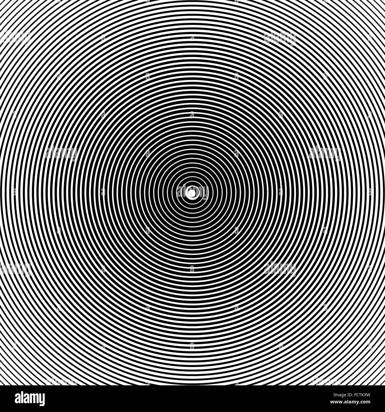Concentric radiating circles abstract monochrome vector graphic Stock ...