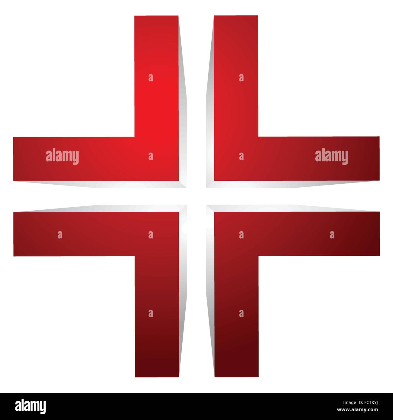Generic 3d cross icon, double cross design element Stock Vector Image ...