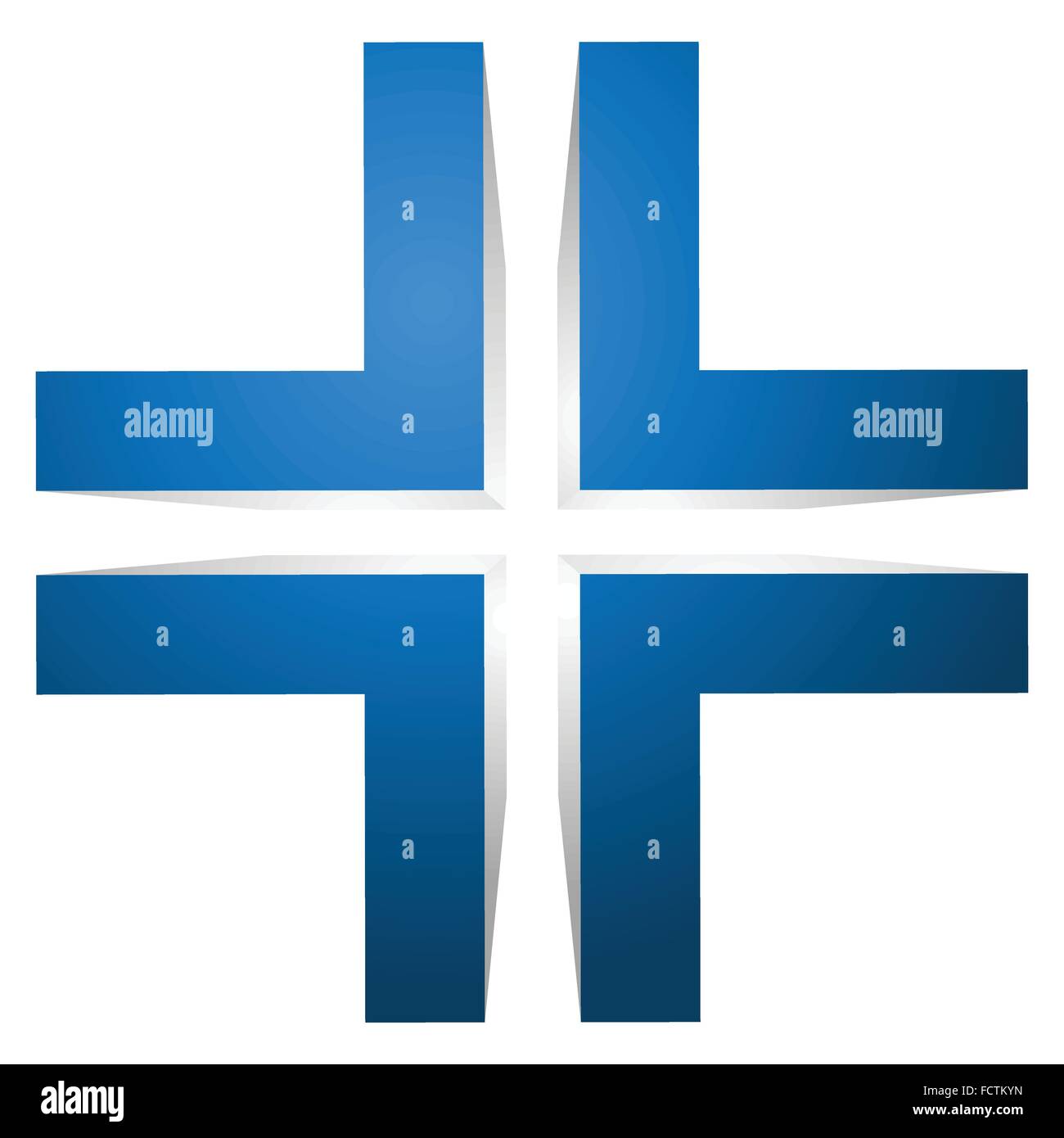 Generic 3d cross icon, double cross design element Stock Vector Image ...