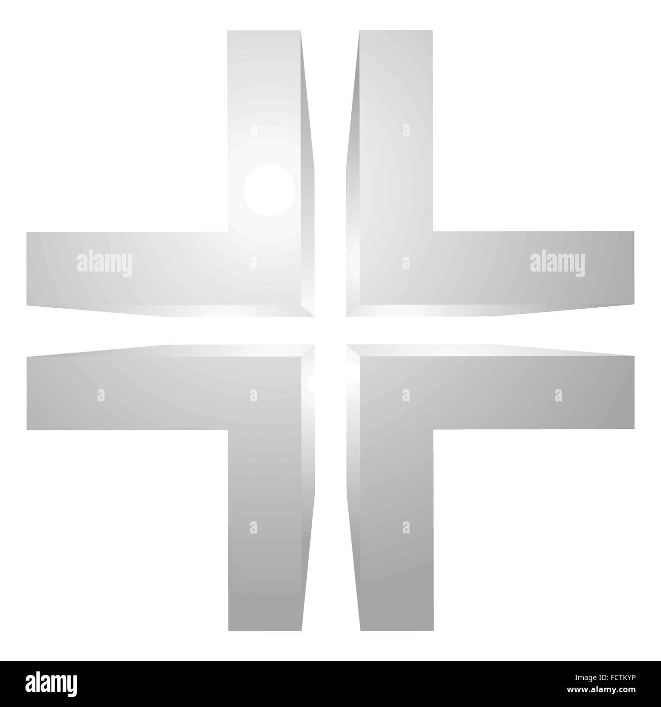 Generic 3d cross icon, double cross design element Stock Vector Image ...