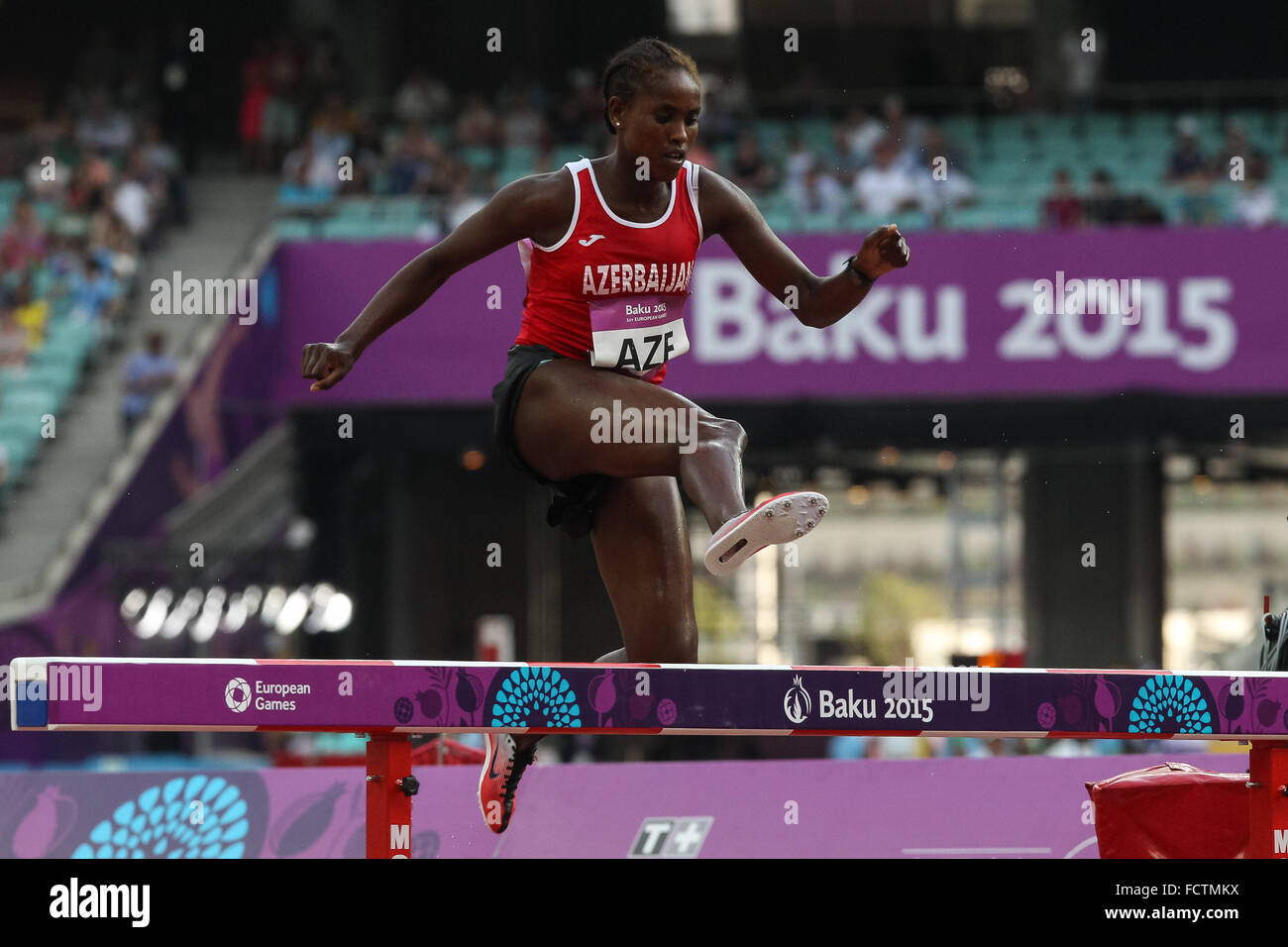 Chaltu Beji (AZE) on her way to victory during the Women's 3000m ...