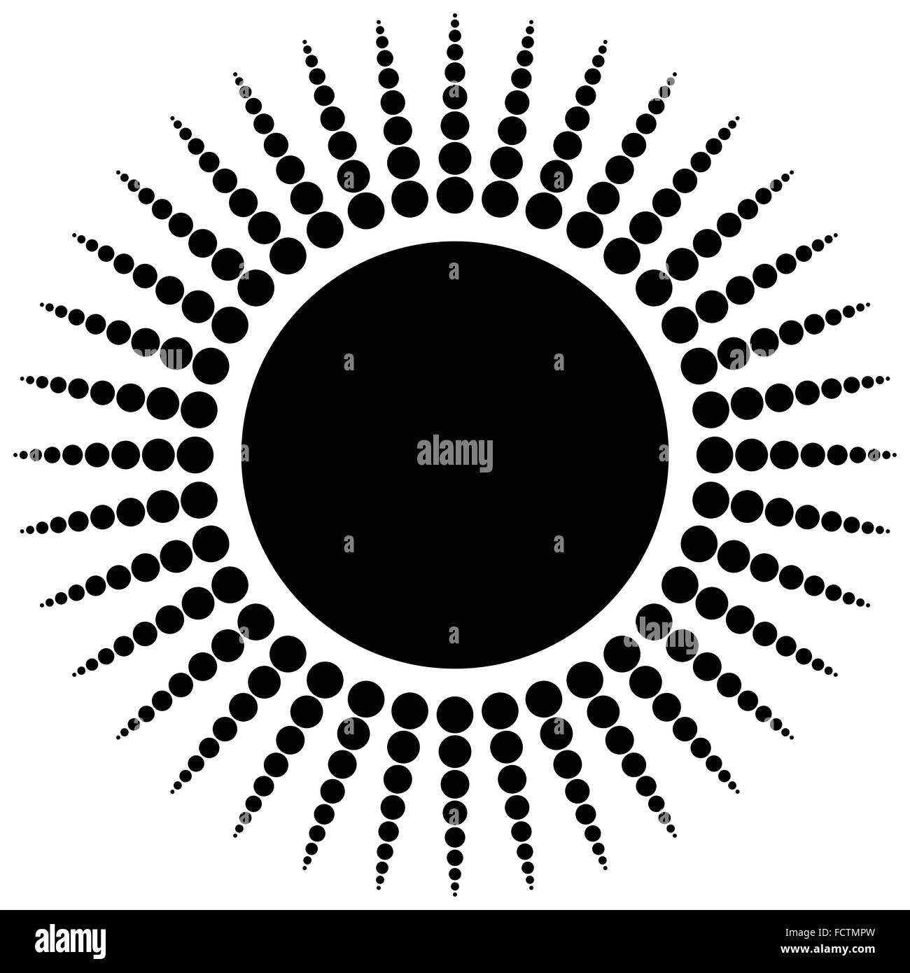 Abstract radial dots element. Radiating dotted lines Stock Vector Image ...