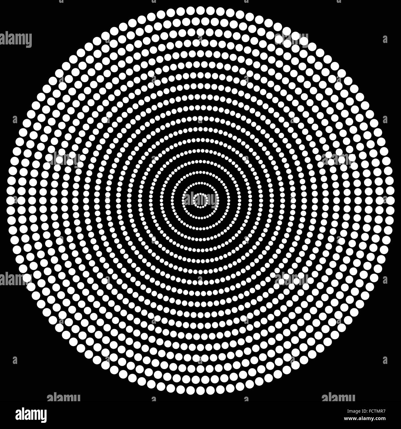 Abstract dots. Circular, radiating dotted pattern. Concentric circles ...