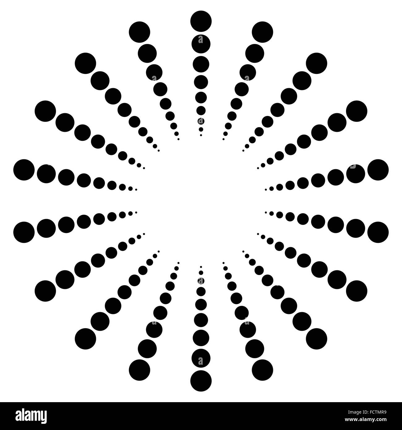 Dotted radial motif, shape. Abstract design element. - Vector art ...