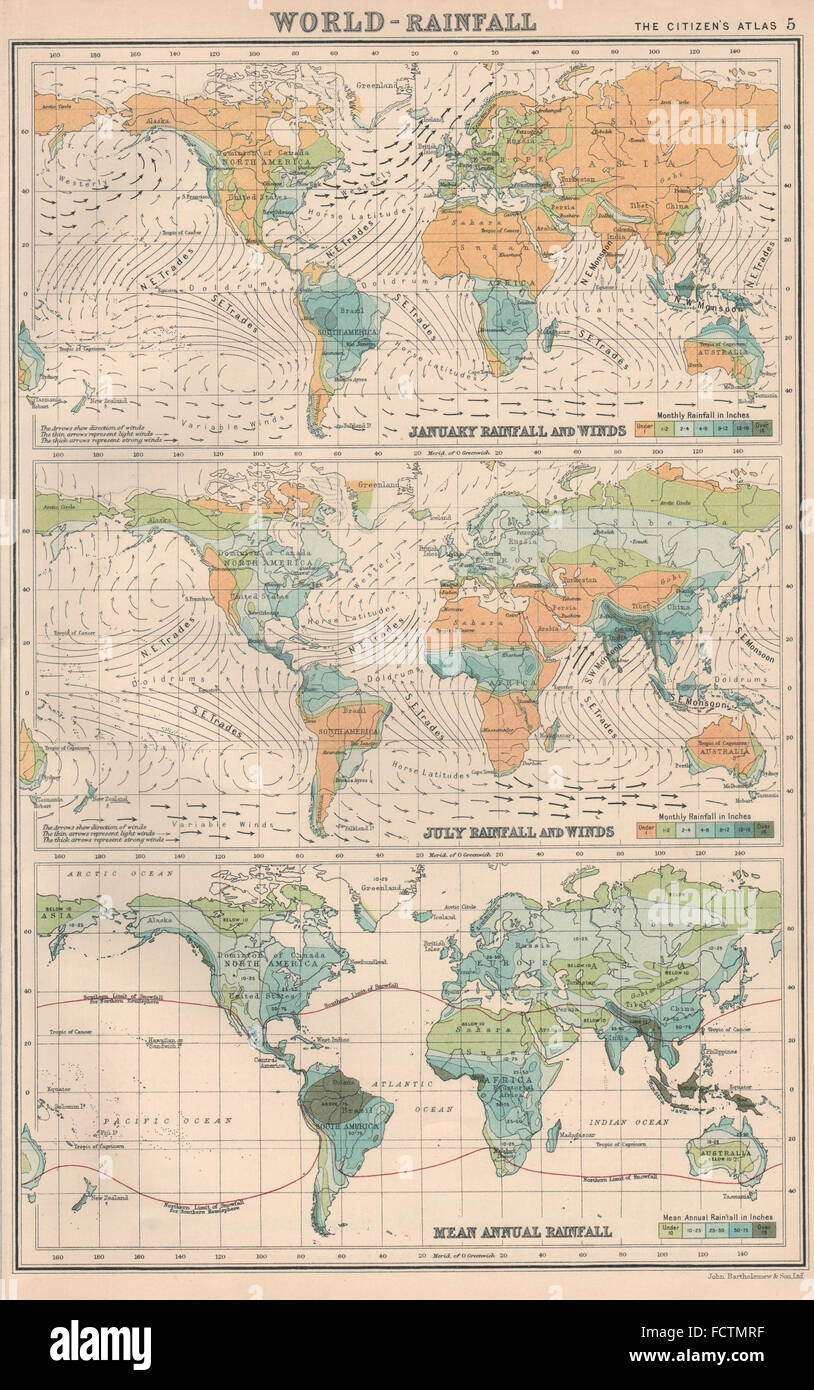 World rainfall map hi-res stock photography and images - Alamy