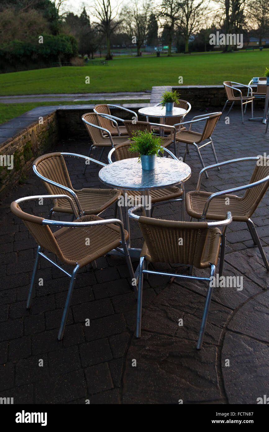 Chrome chairs in rain hi-res stock photography and images - Alamy