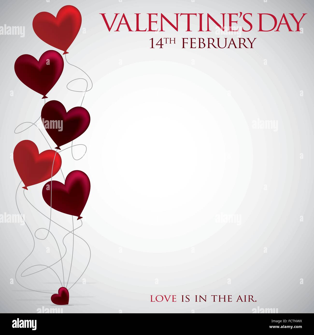 Heart balloon Valentine's Day card in vector format Stock Vector Image ...