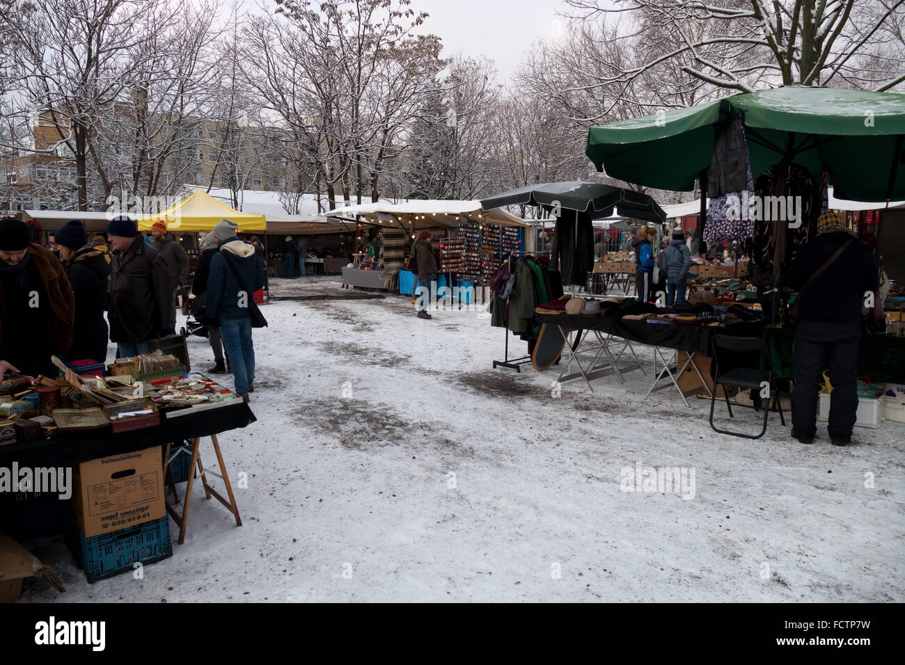 Berlin, German city, Germany, Europe. Flea market at Mauerpark with ...