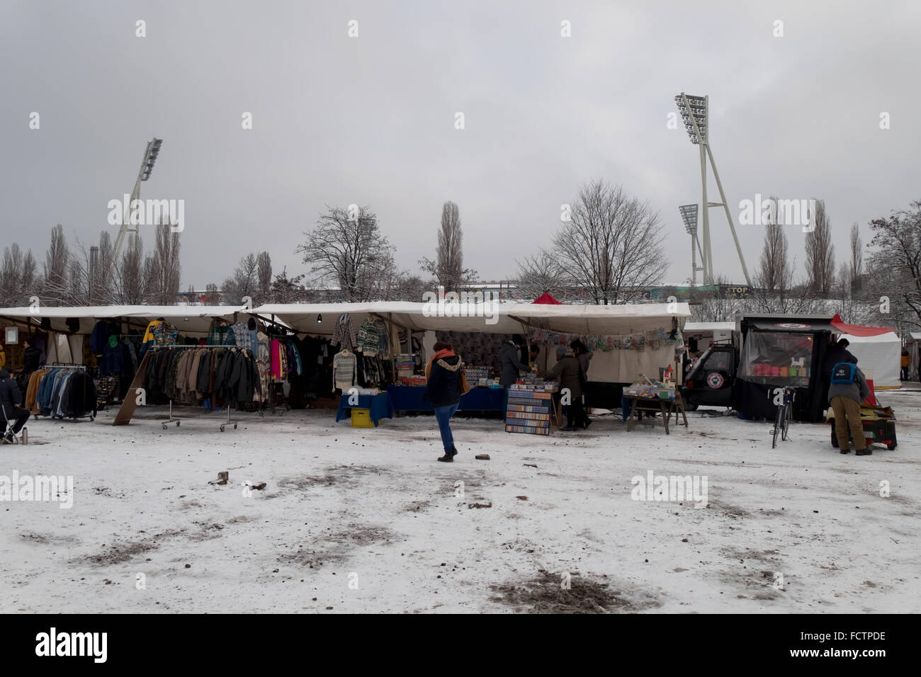 Berlin, German city, Germany, Europe. Flea market at Mauerpark with ...