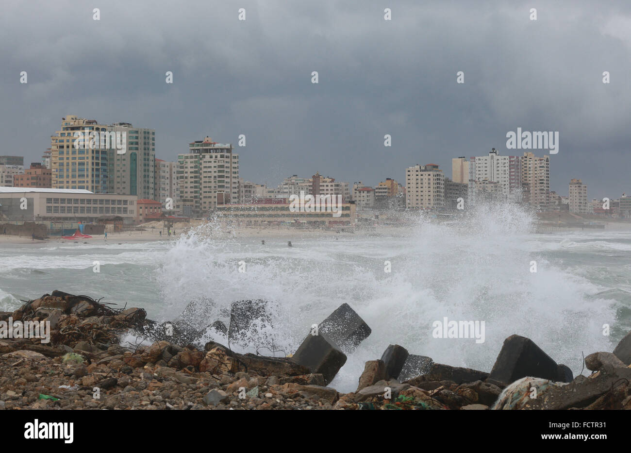 Gaza, Palestine. 25th Jan, 2016. Overview of the Gaza seaport on the ...