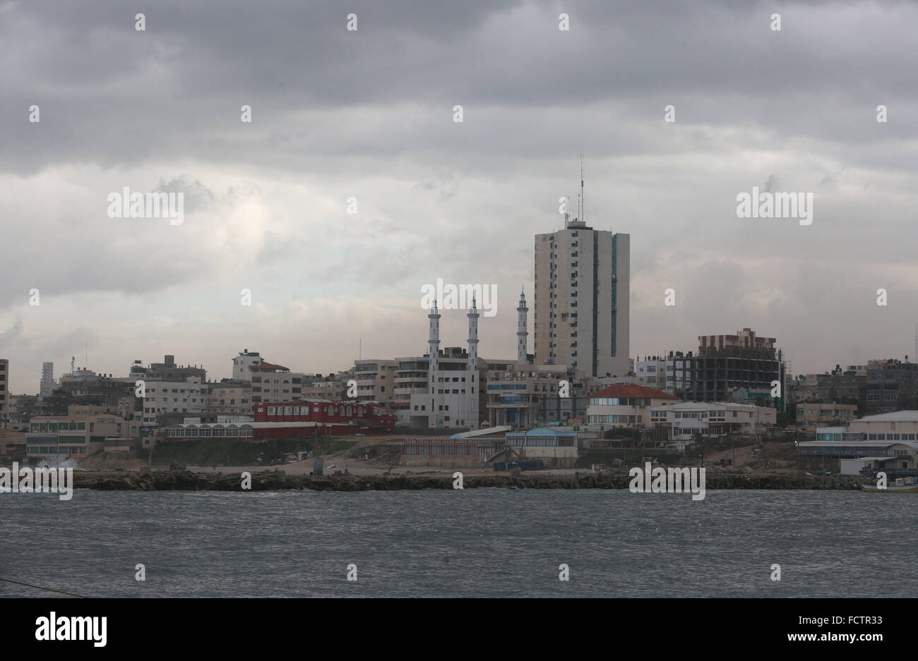 Gaza, Palestine. 25th Jan, 2016. Overview of the Gaza seaport on the ...