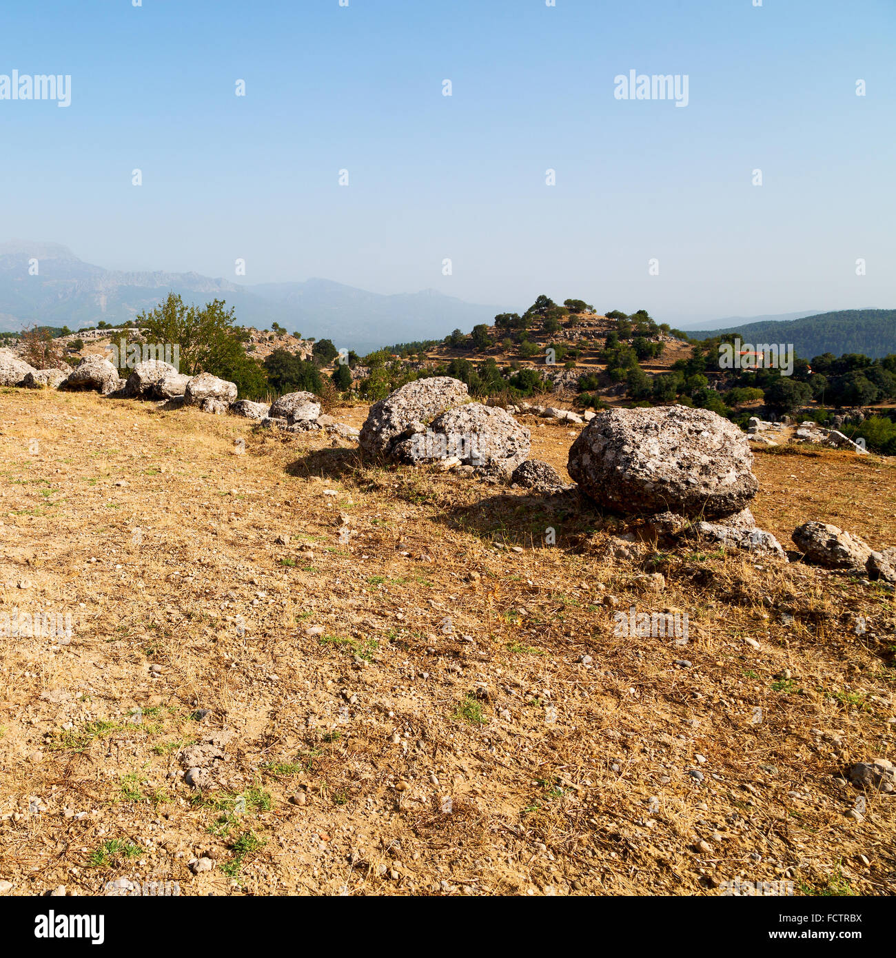 the hill in asia turkey selge old architecture ruins and nature Stock ...