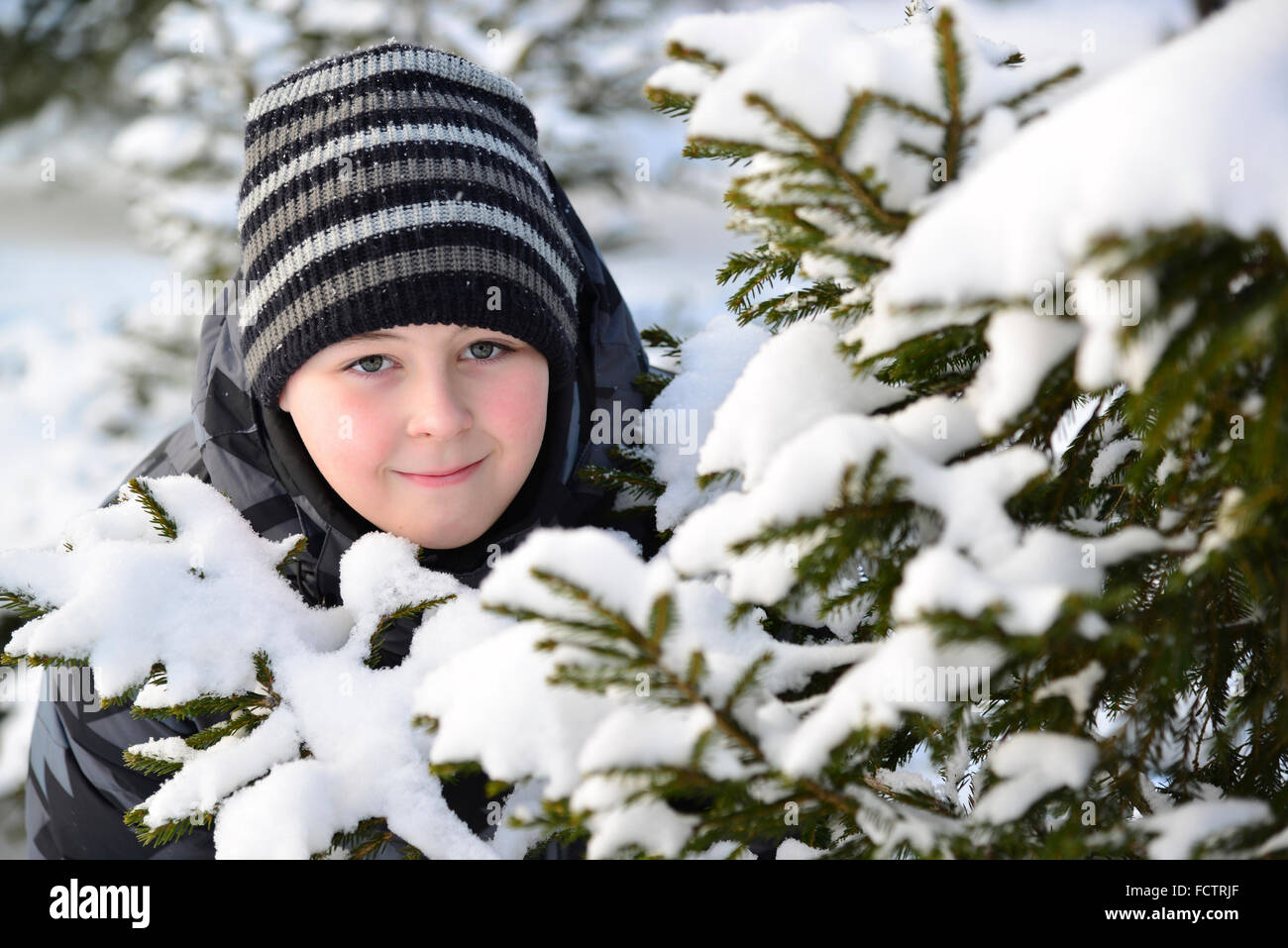 Forest boy behind hi-res stock photography and images - Alamy