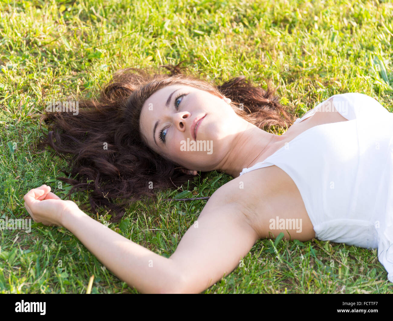 Girl resting in nature Stock Photo - Alamy