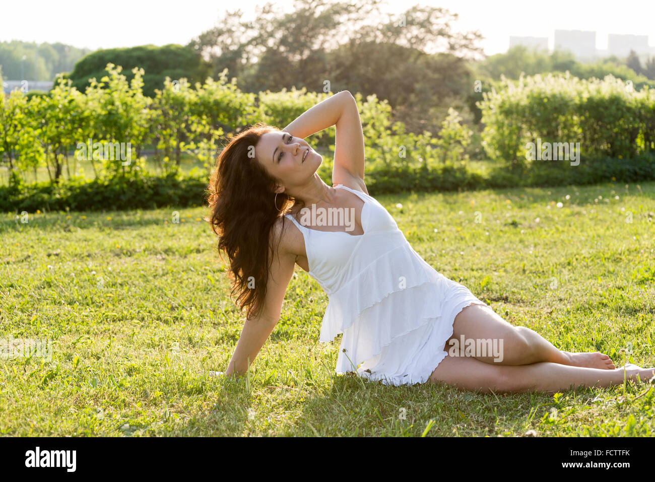 Girl resting in nature Stock Photo - Alamy
