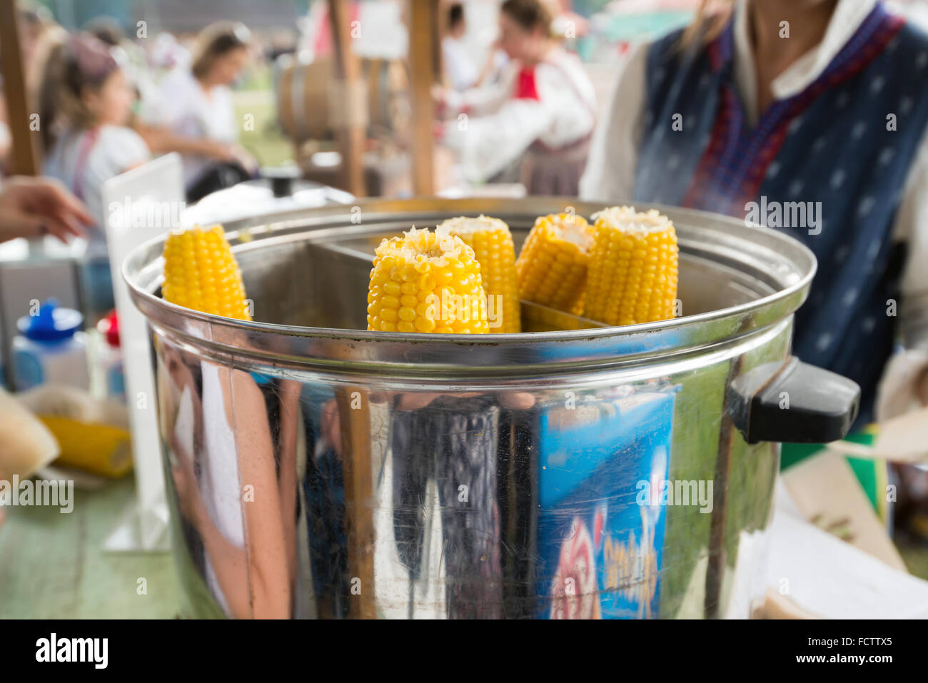 Street selling boiled corn Stock Photo - Alamy