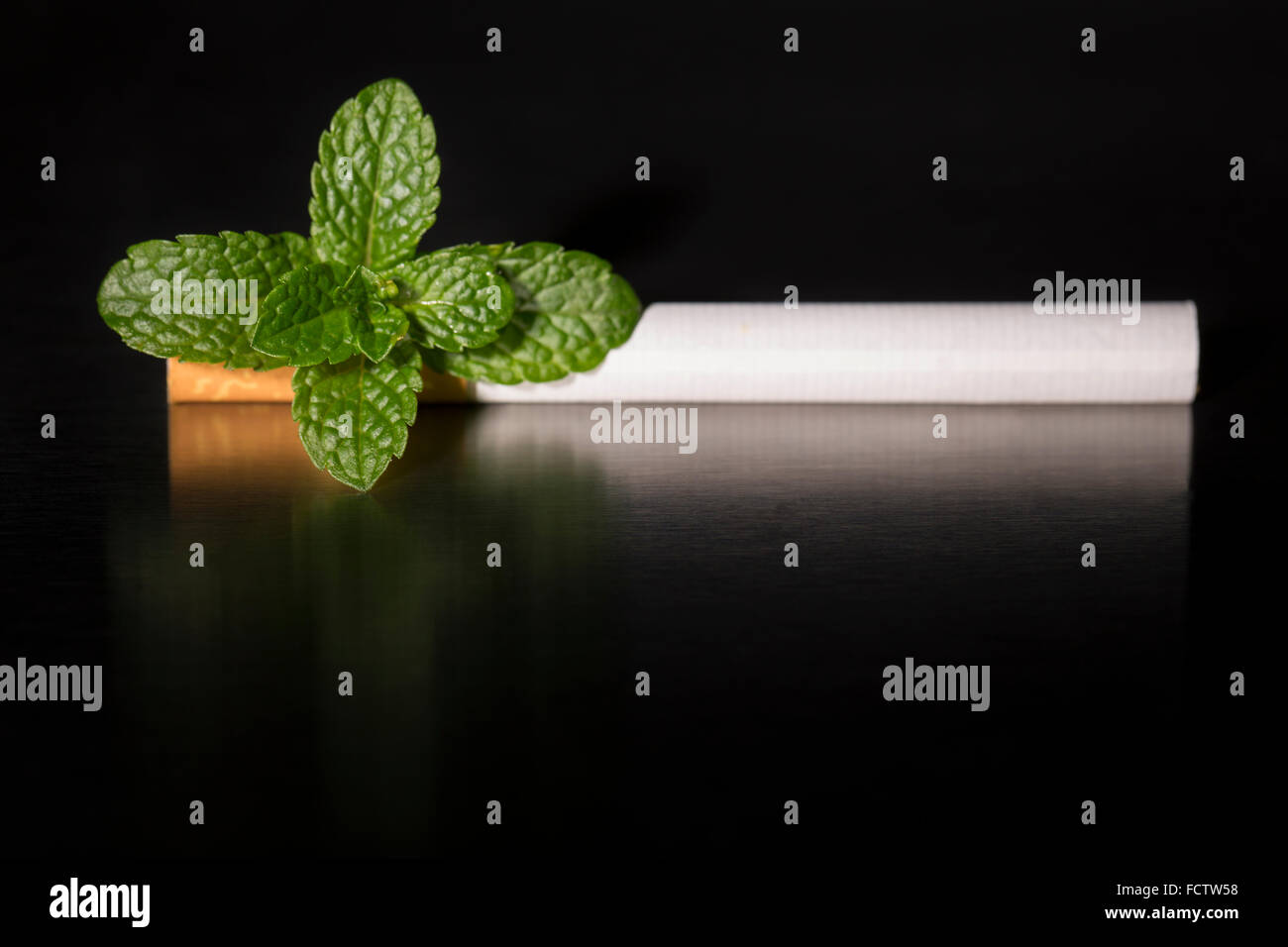 End of mint cigarette, closeup Stock Photo - Alamy