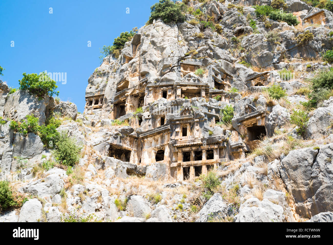Lycian tombs in Myra, Turkey Stock Photo - Alamy
