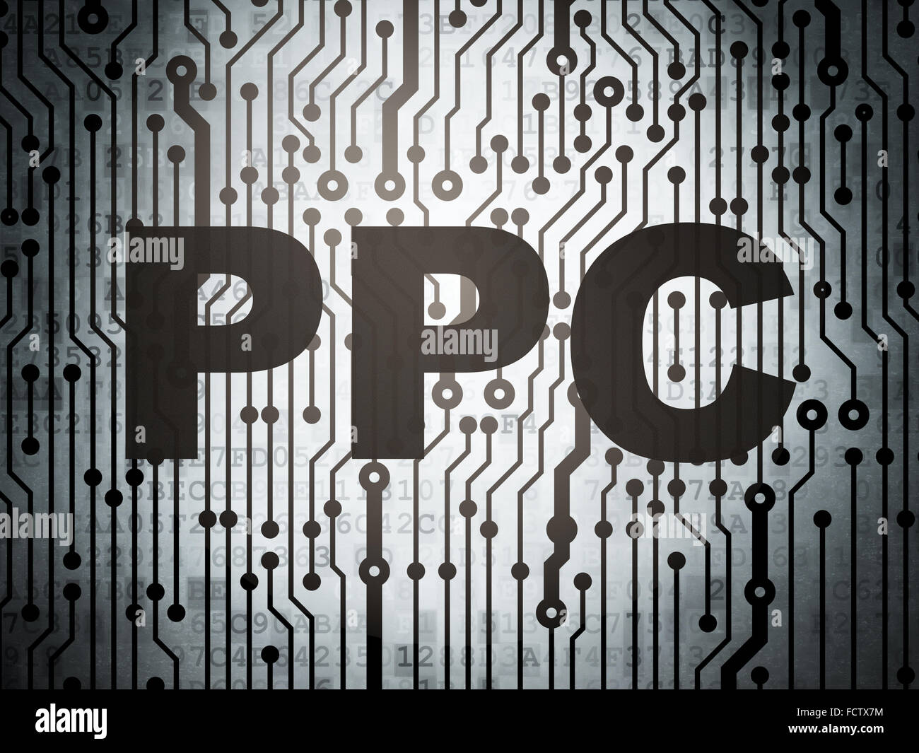 Marketing concept: circuit board with PPC Stock Photo - Alamy
