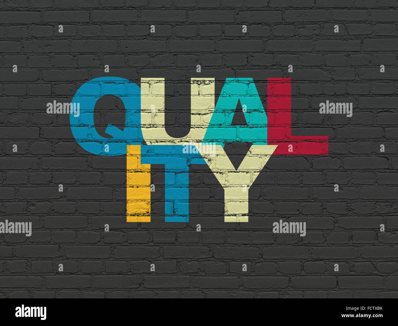 Marketing concept: Quality on wall background Stock Photo - Alamy