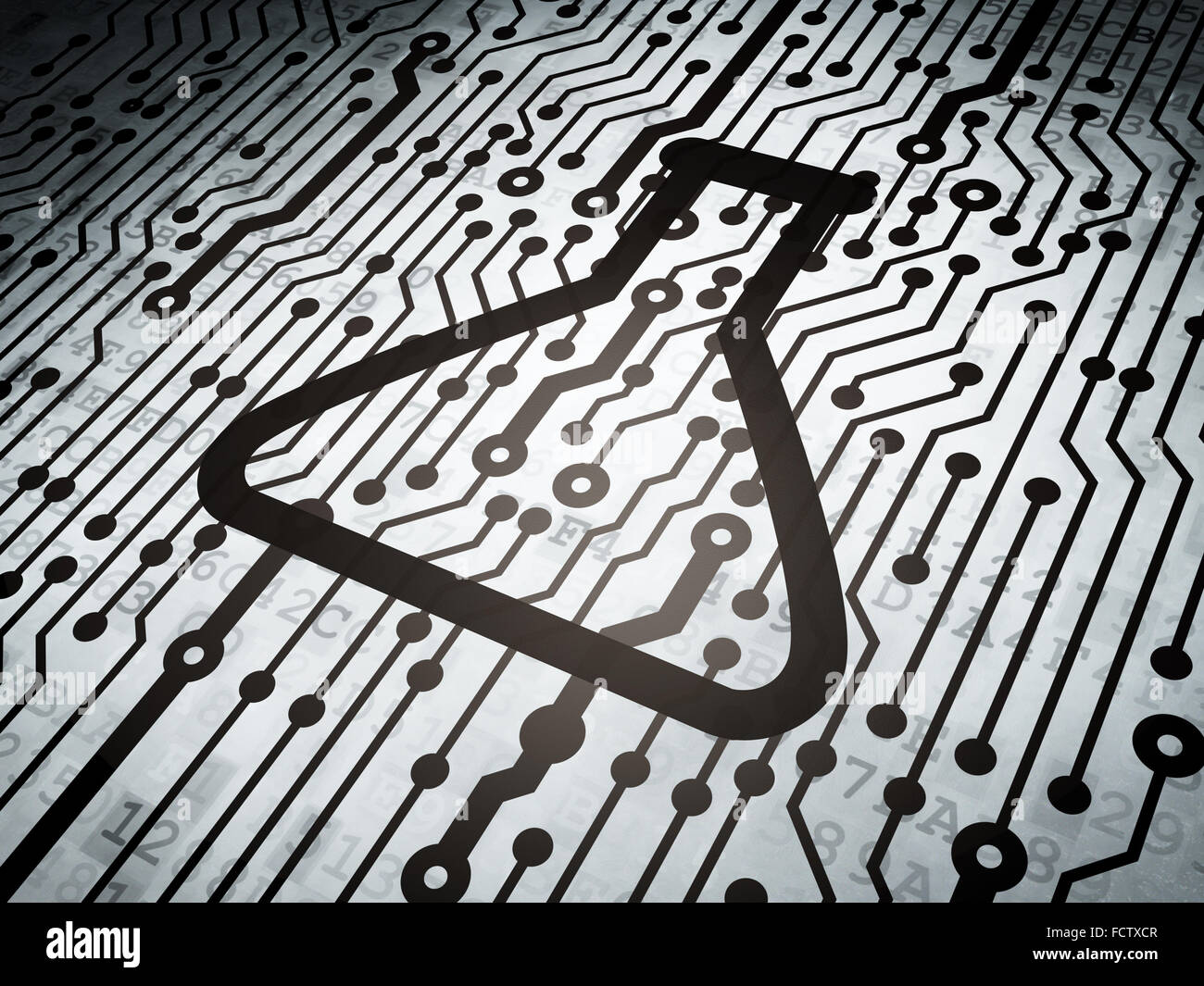 Science concept: circuit board with Flask Stock Photo - Alamy