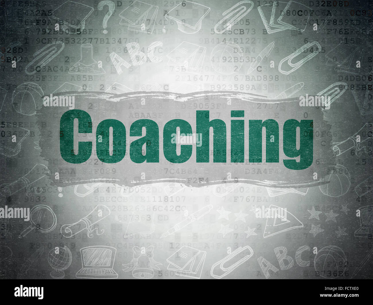 Studying concept: Coaching on Digital Paper background Stock Photo - Alamy