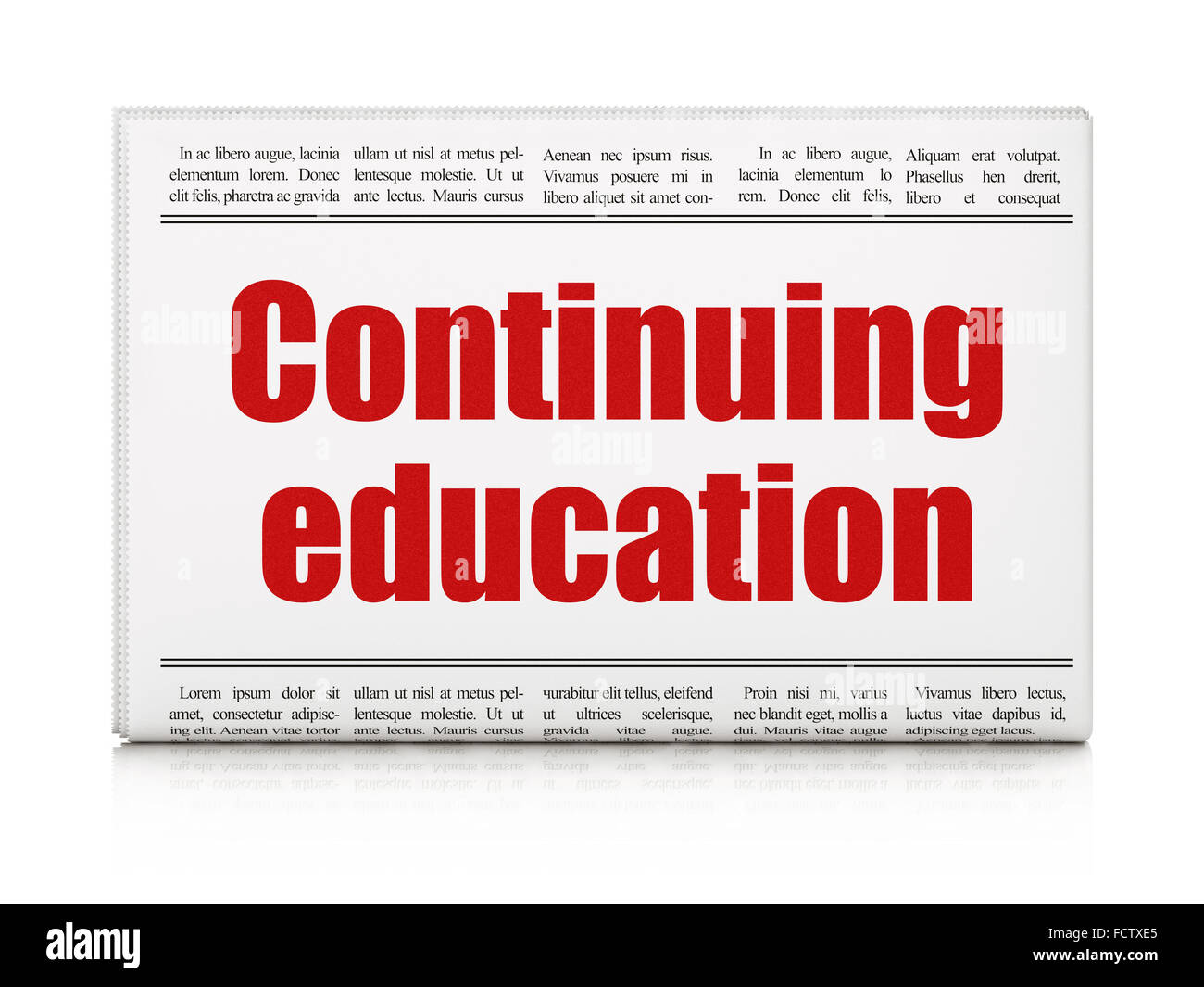 Education concept: newspaper headline Continuing Education Stock Photo ...