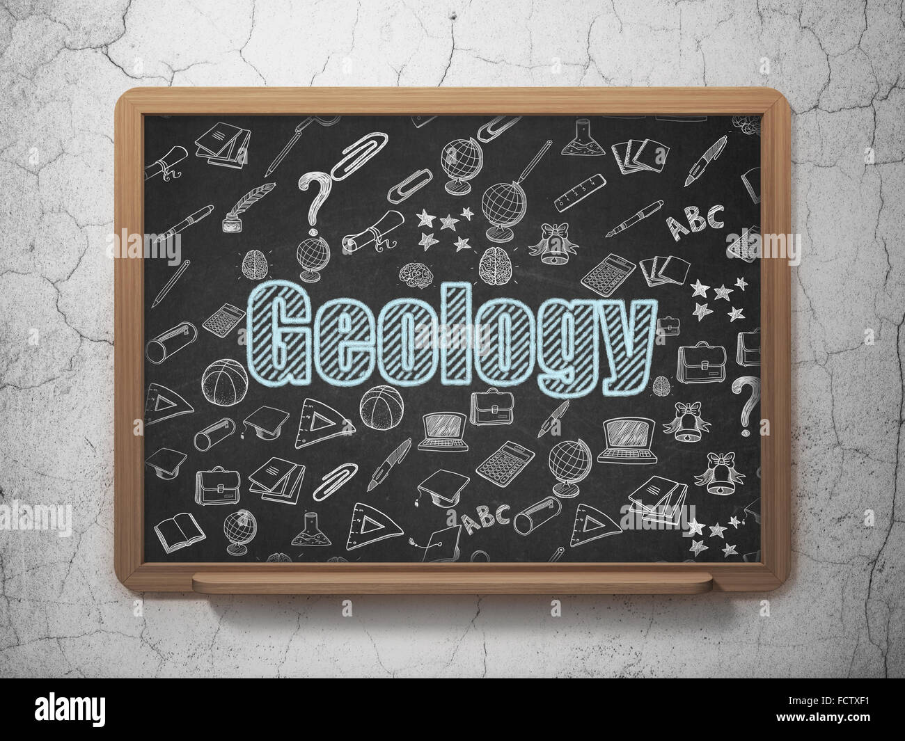 Studying concept: Geology on School Board background Stock Photo - Alamy