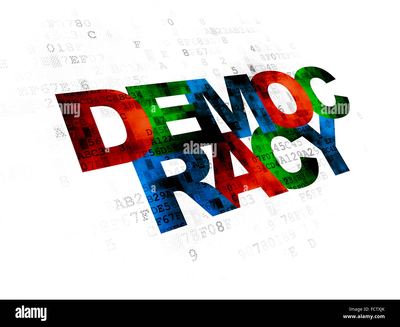 Politics concept: Democracy on Digital background Stock Photo - Alamy