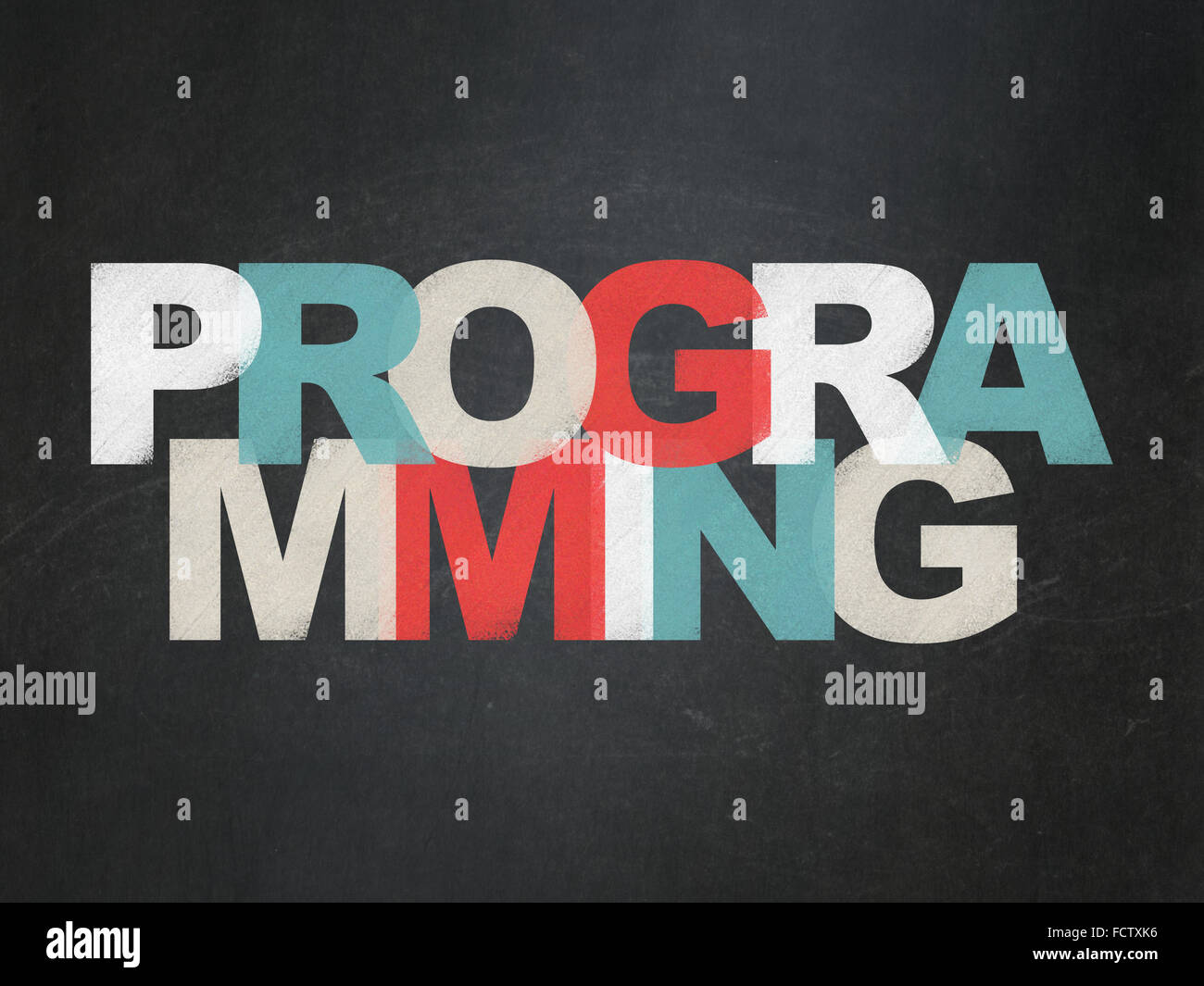 Database concept: Programming on School Board background Stock Photo ...