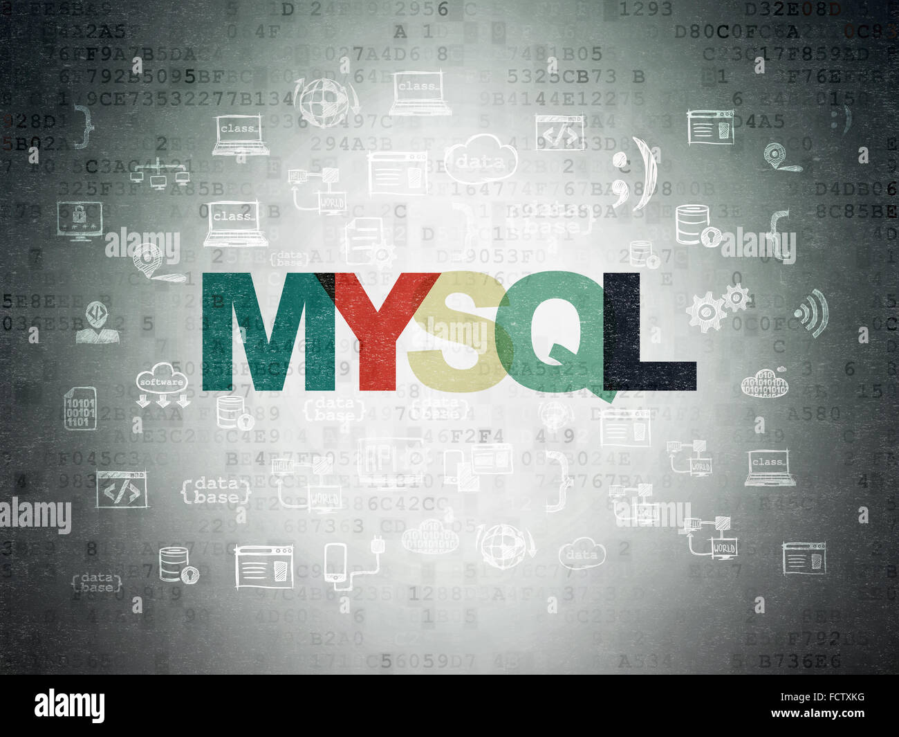 Software concept: MySQL on Digital Paper background Stock Photo - Alamy