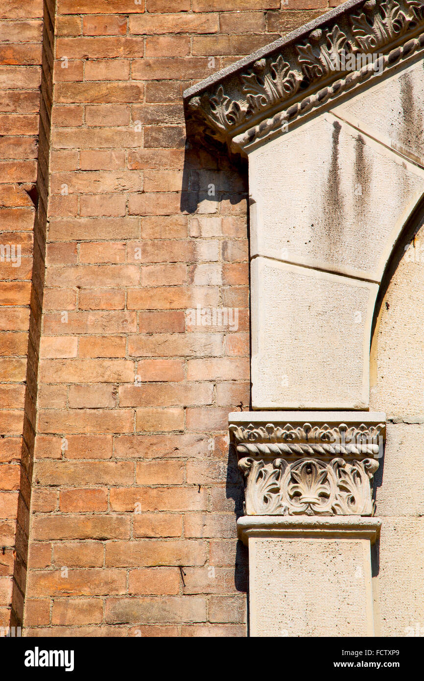 abstract old column in the country of europe italy and marble brick ...
