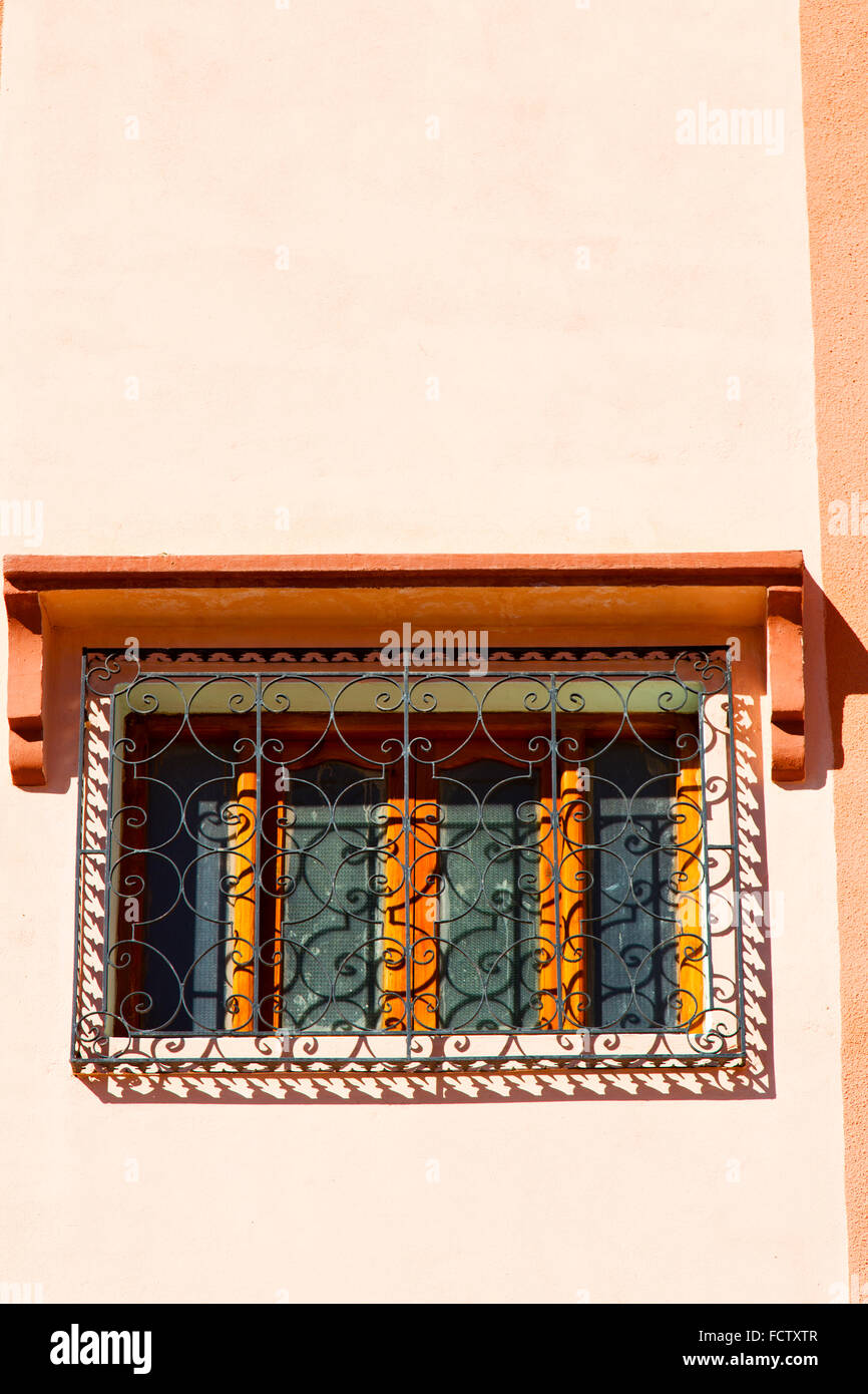 window in morocco africa and old construction wal brick historical ...
