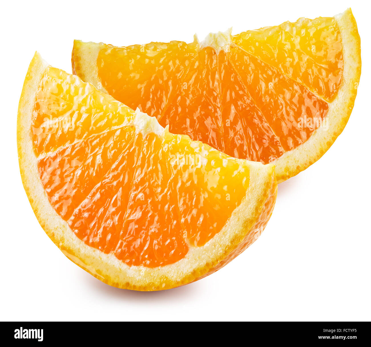 Two segments of orange fruit. File contains clipping paths Stock Photo ...