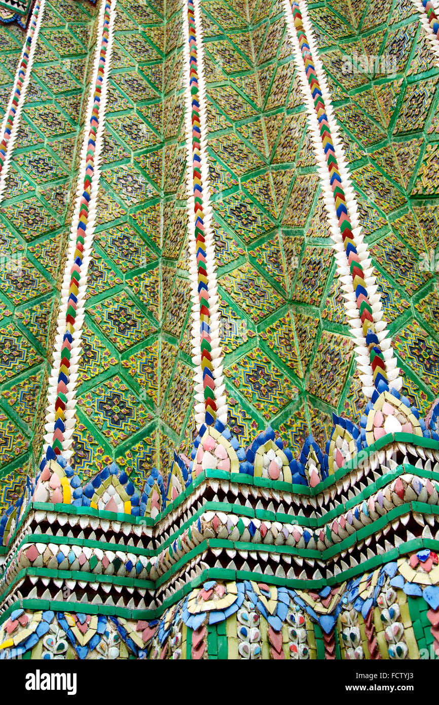 thailand abstract cross colored column ceramic in the big wall temple ...