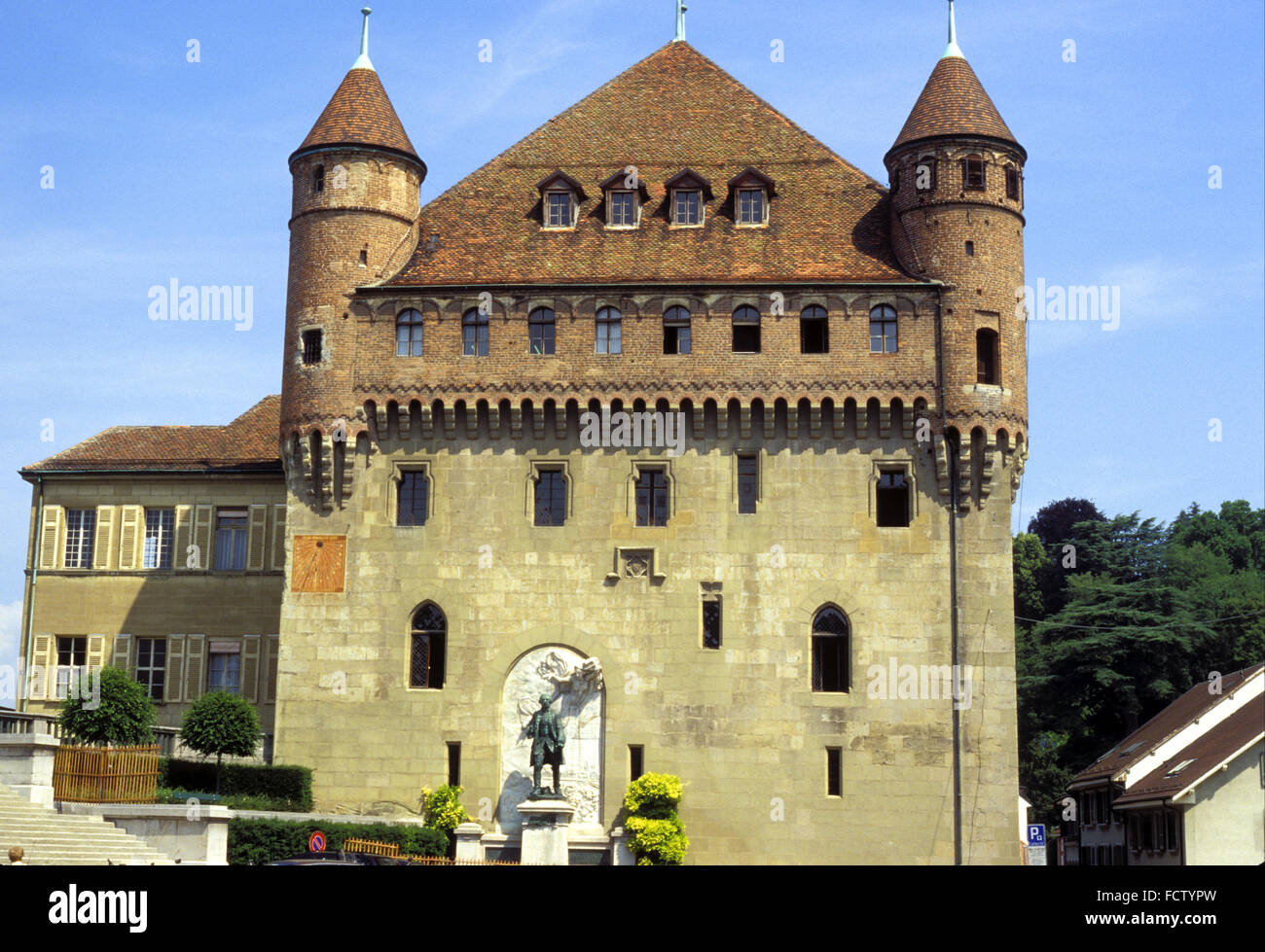 CHE, Switzerland, Lausanne at Lake Geneva, Chateau St. Maire. CHE ...
