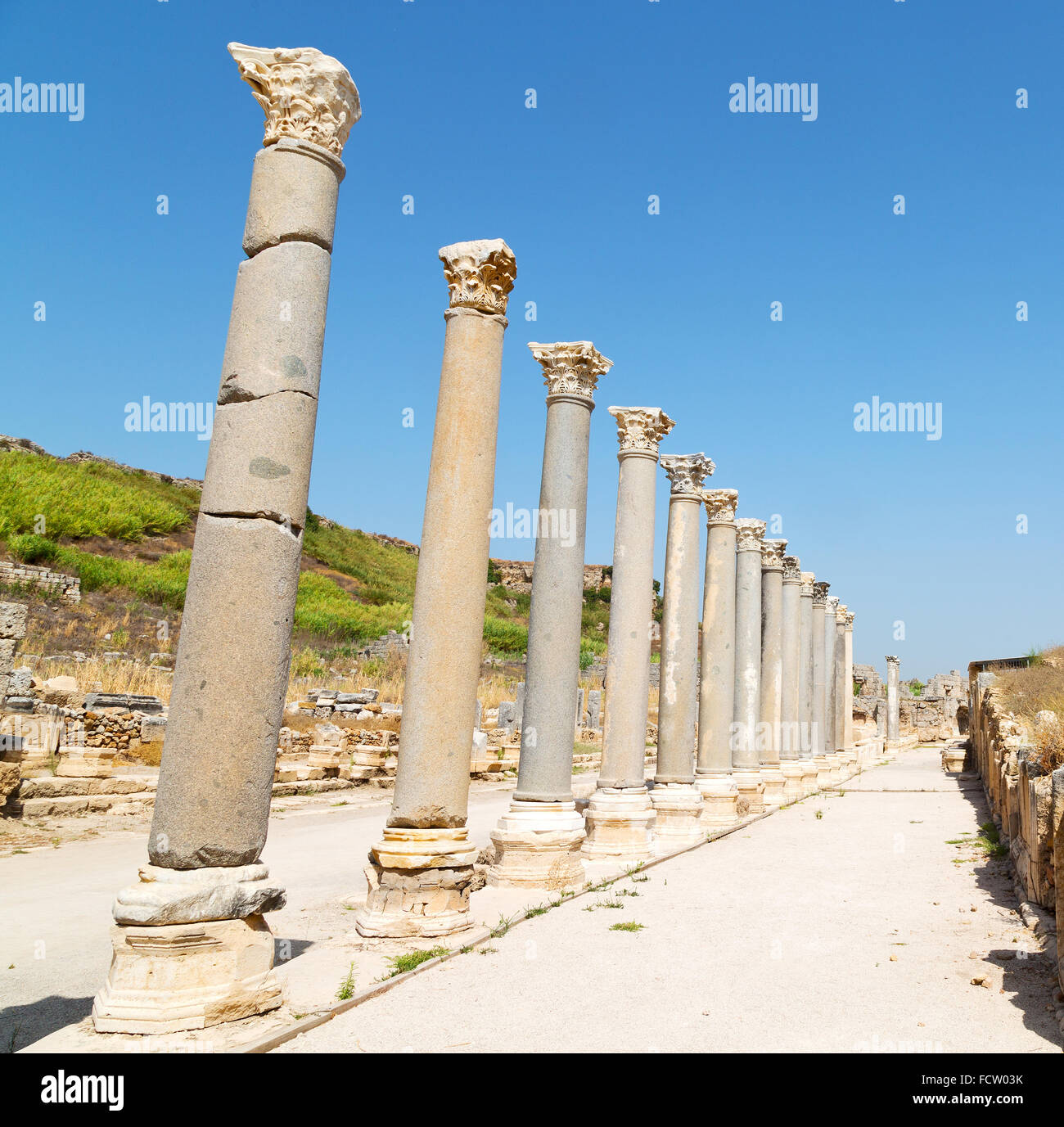 old construction in asia turkey the column and the roman temple Stock ...
