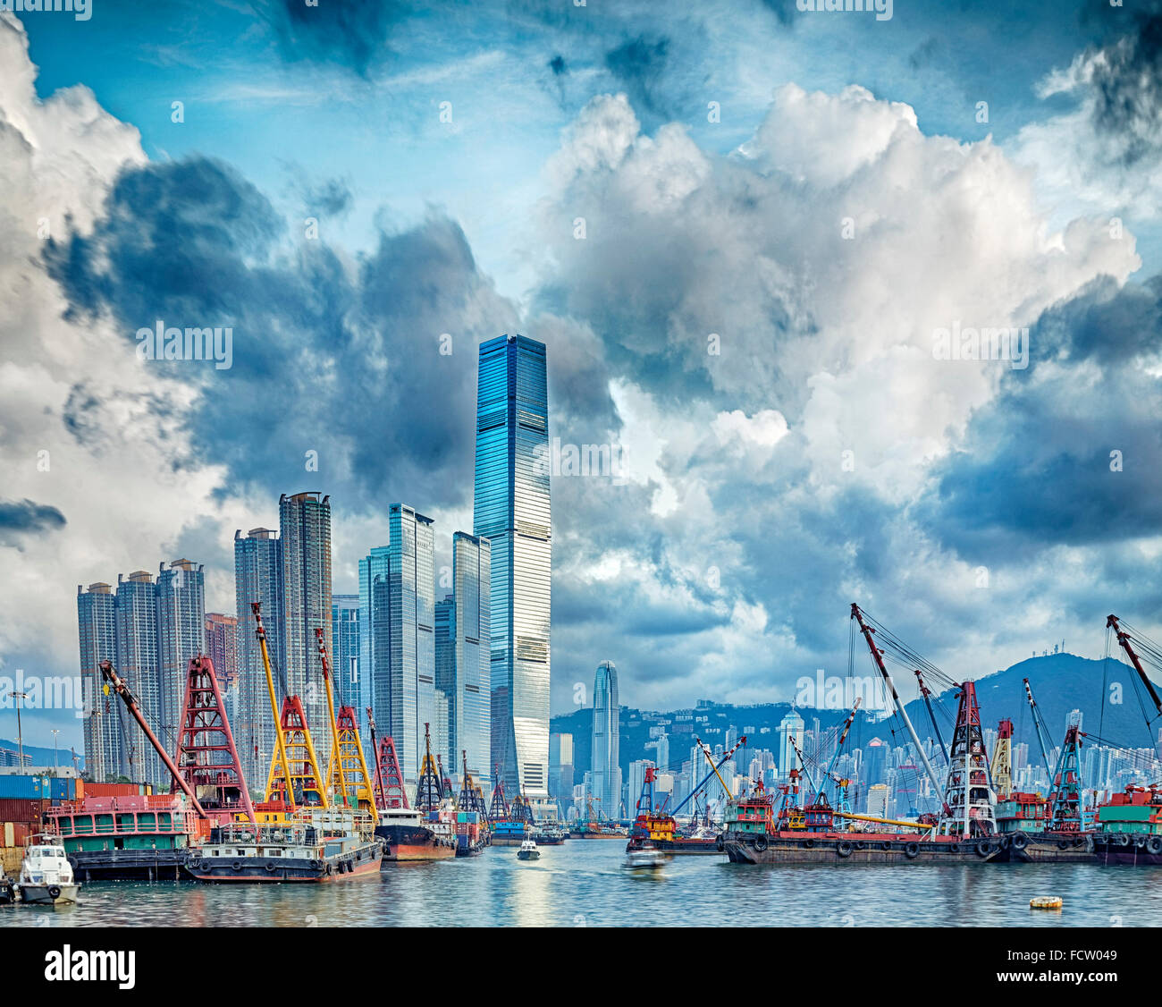 Hong Kong harbour at day Stock Photo - Alamy