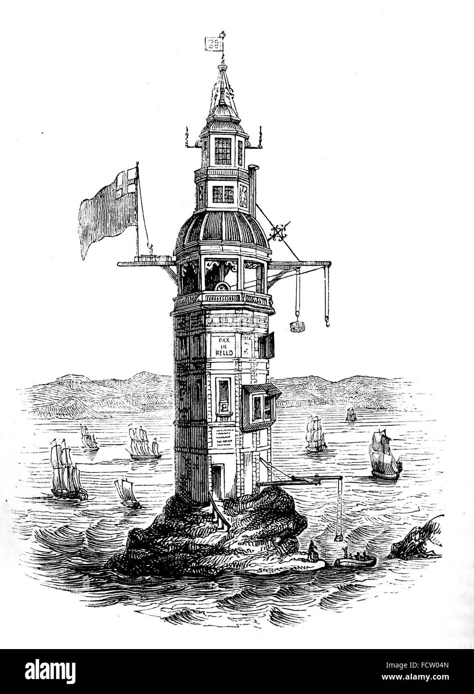 EDDYSTONE LIGHTHOUSE The first lighthouse - seen here - was designed by ...