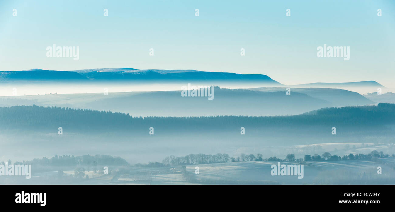 Hay Bluff on the edge of the Black Mountains, Wales, UK. Seen in winter ...