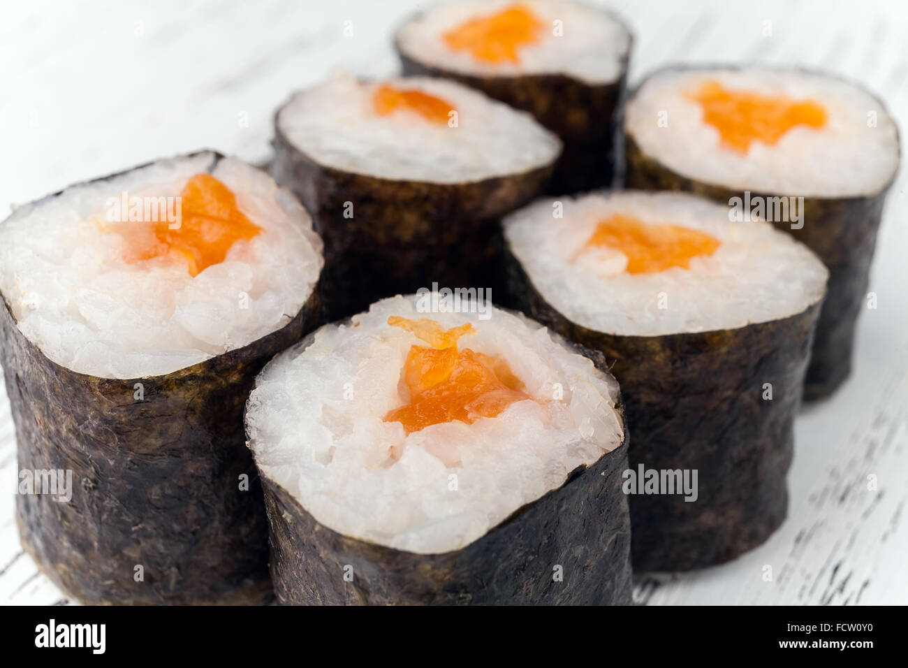 Sushi maki set. Isolated on white background Stock Photo - Alamy