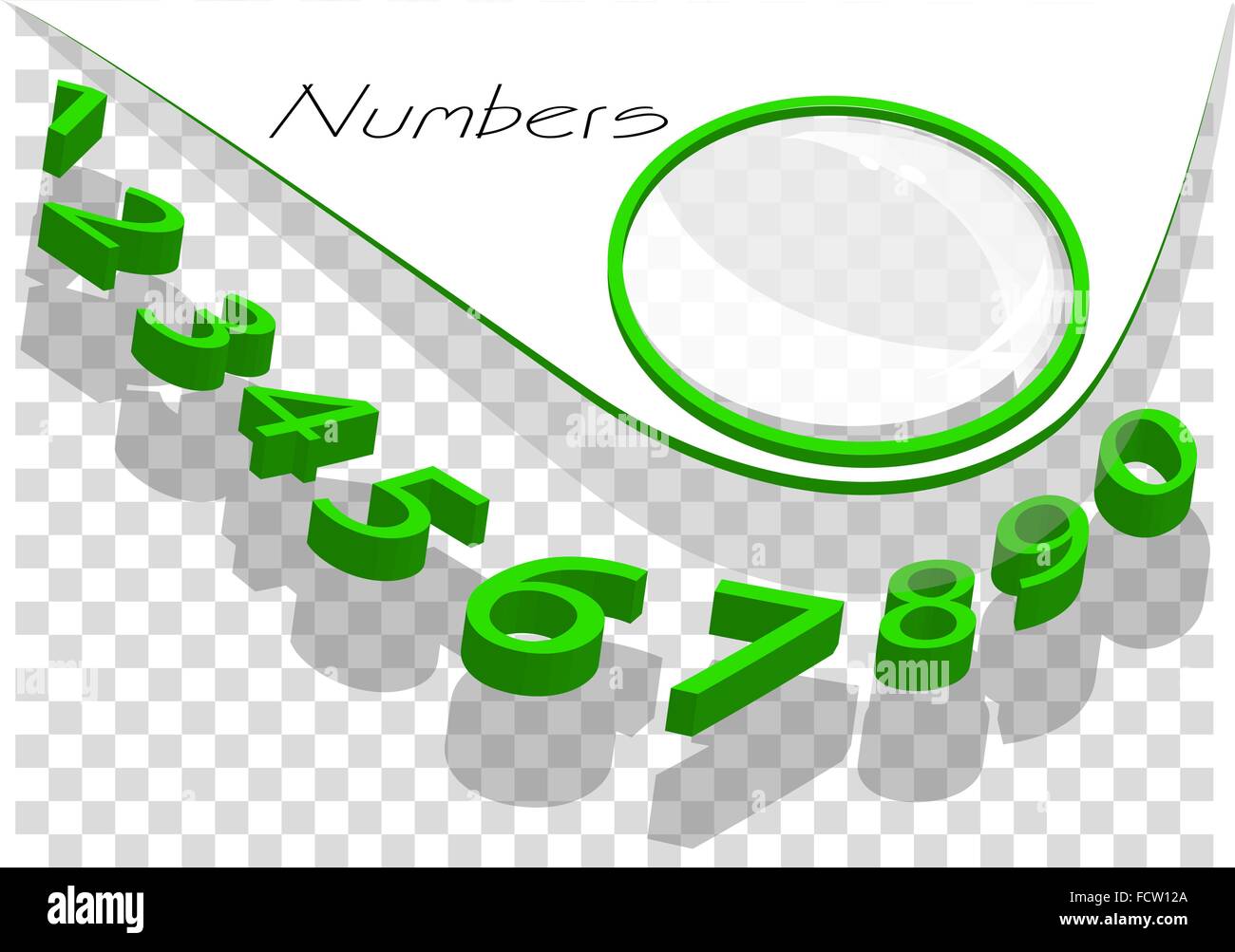 numbers abstract background. green numbers on checkered background ...