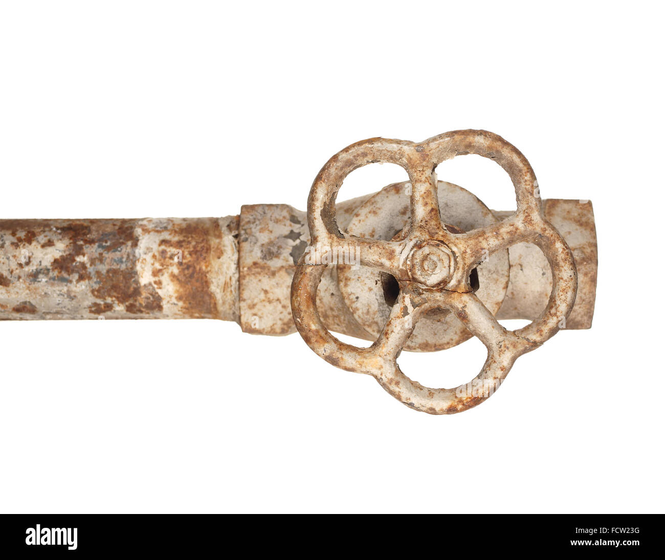 Old rusty water tap isolated on white background Stock Photo - Alamy