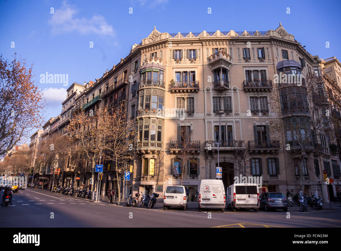 Old buildings in Barcelona city of Spain Stock Photo - Alamy