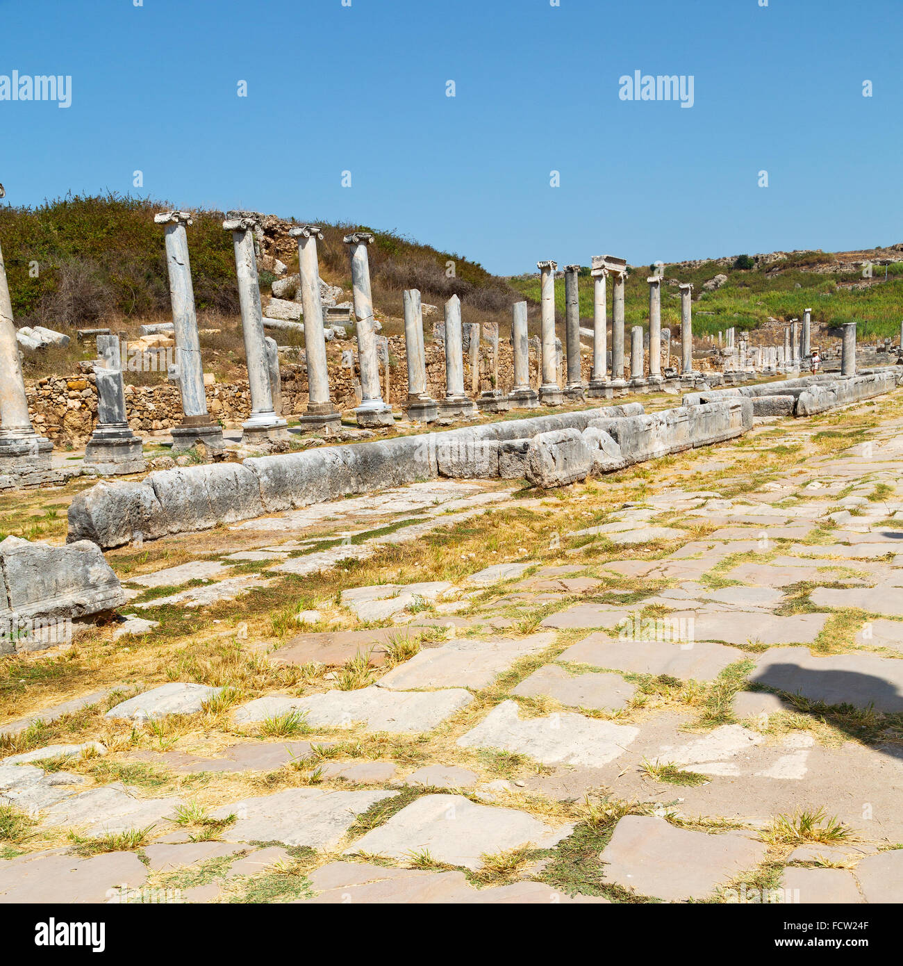 old construction in asia turkey the column and the roman temple Stock ...