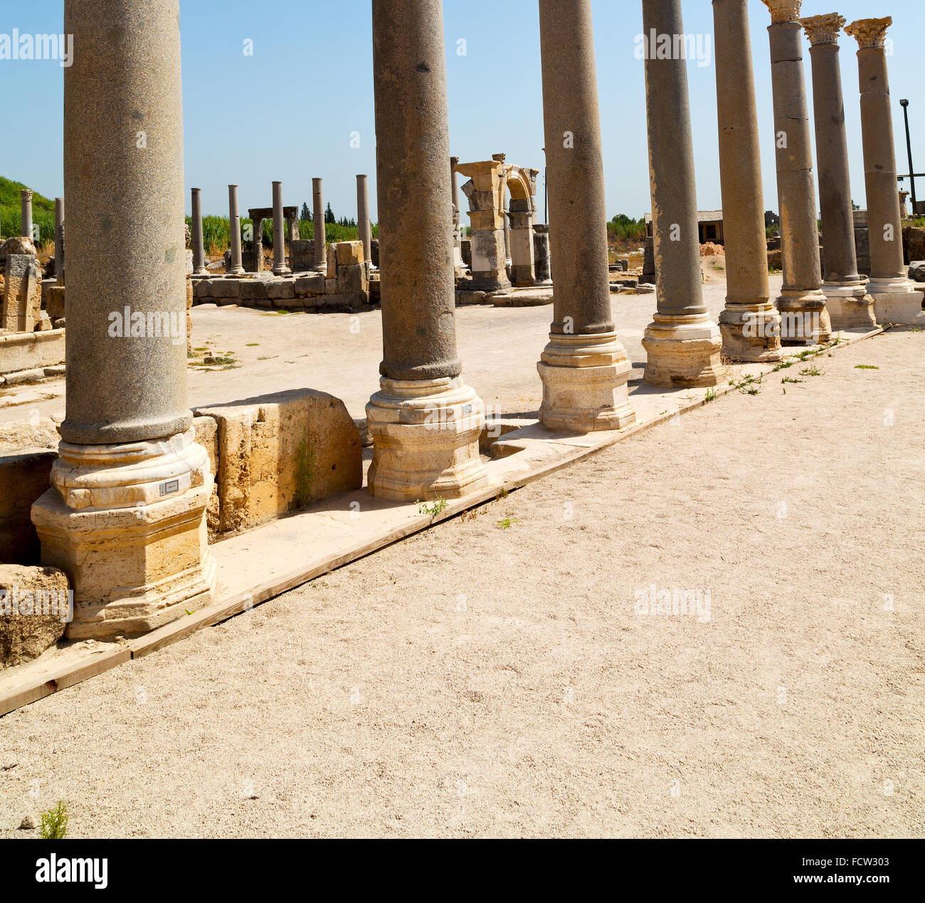 old construction in asia turkey the column and the roman temple Stock ...