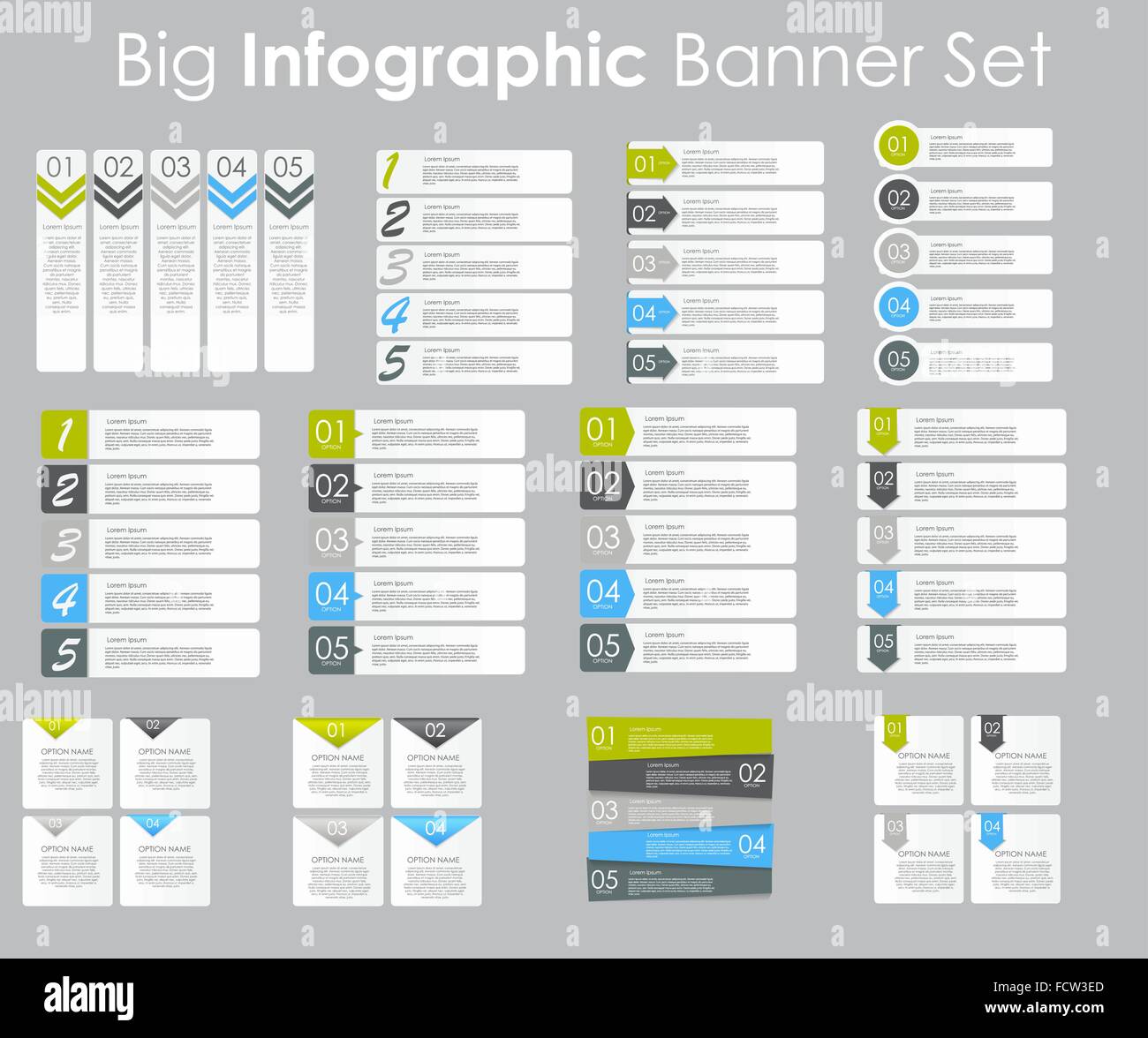 Big Set of Infographic Banner Templates for Your Business Vector Stock ...